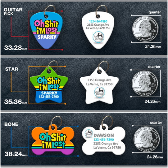 Oh Shit I'm Lost Pet ID Tag | Funny Pet Tags | Aw Paws